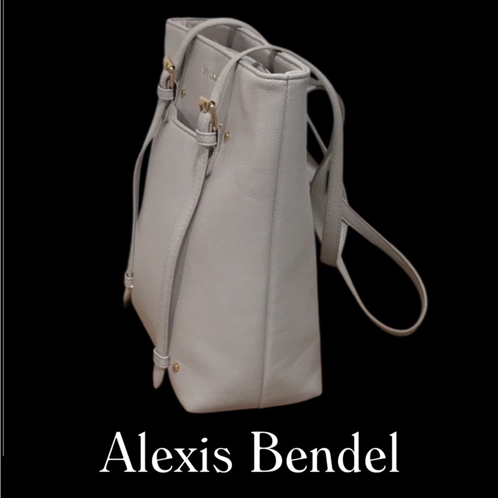 Alexis Bendel Vegan Leather Light Gray Shoulder Bag T… - Gem